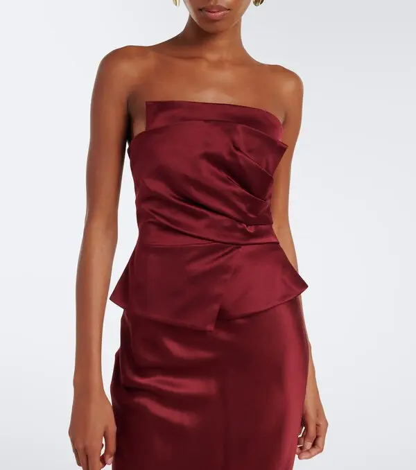 THE SEI Draped Silk Satin Corset Top