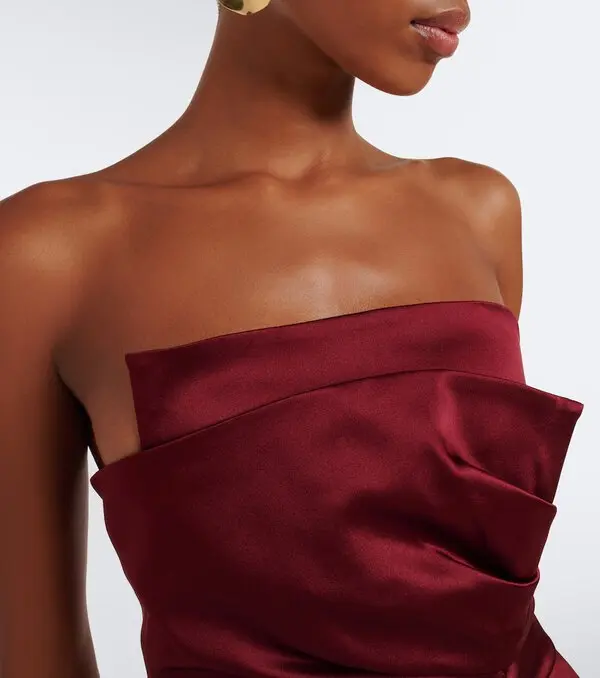 THE SEI Draped Silk Satin Corset Top