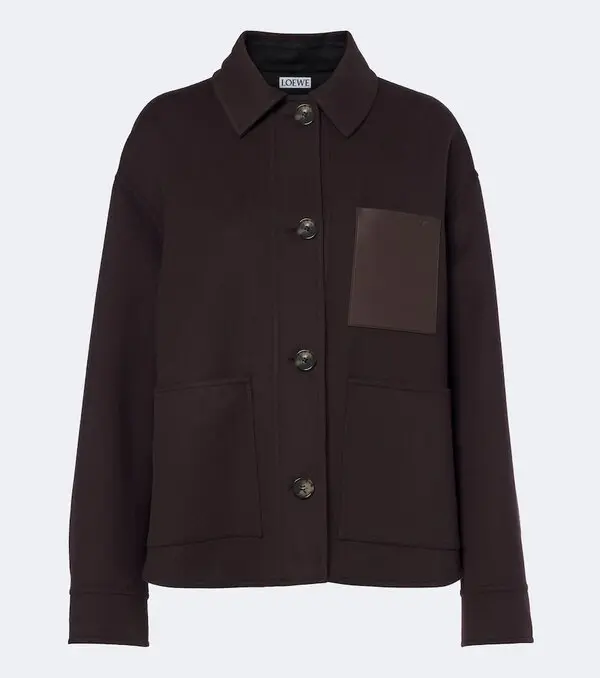 Loewe Leather-trimmed Wool And Cashmere Jacket
