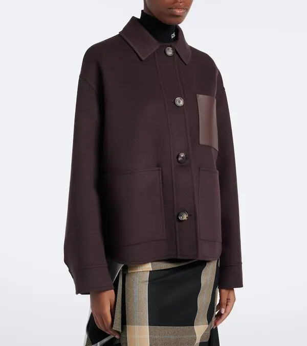 Loewe Leather-trimmed Wool And Cashmere Jacket