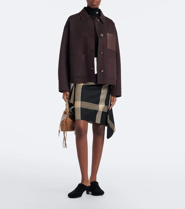 Loewe Leather-trimmed Wool And Cashmere Jacket