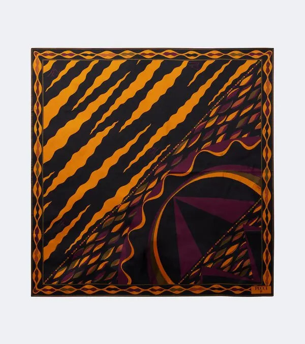 Emilio Pucci Fiamme And Nawaho Silk Twill Scarf - Multicoloured