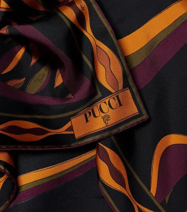 Emilio Pucci Fiamme And Nawaho Silk Twill Scarf - Multicoloured