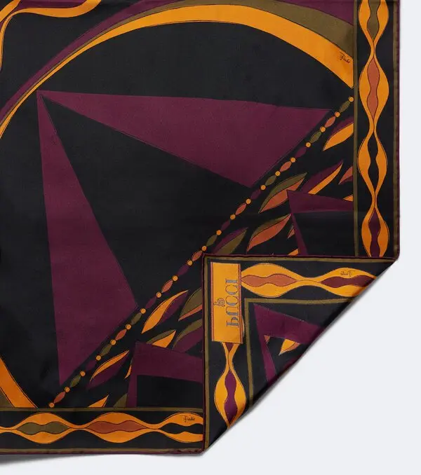 Emilio Pucci Fiamme And Nawaho Silk Twill Scarf - Multicoloured