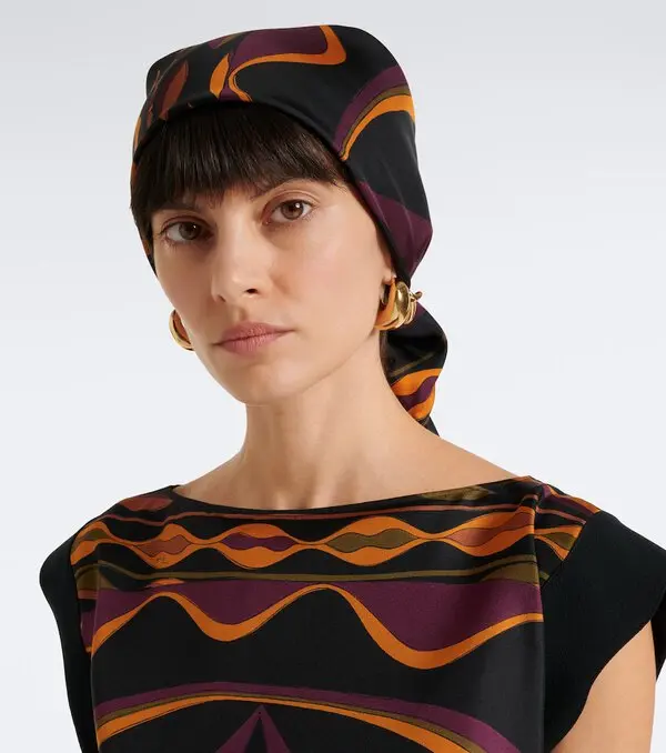 Emilio Pucci Fiamme And Nawaho Silk Twill Scarf - Multicoloured