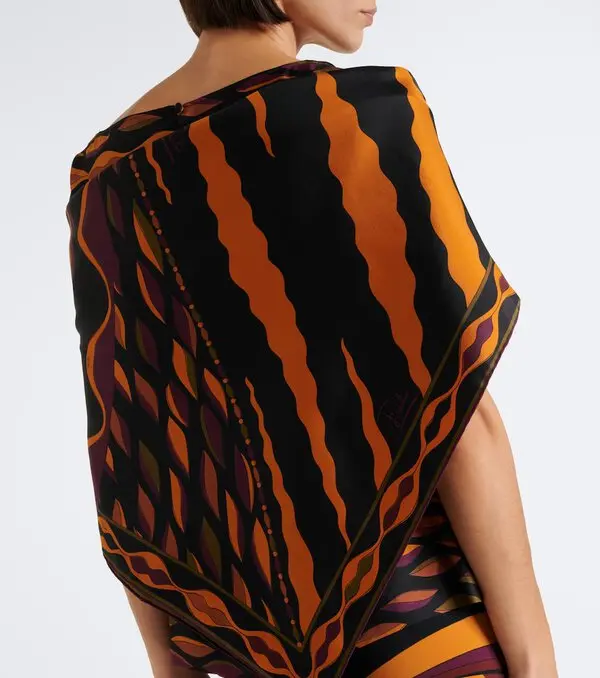 Emilio Pucci Fiamme And Nawaho Silk Twill Scarf - Multicoloured