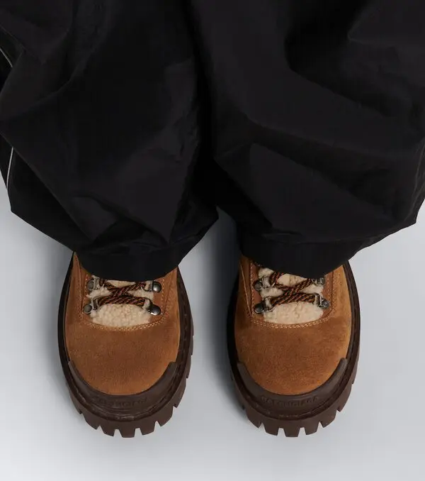 Balenciaga Combat Strike Suede Lace-up Boots