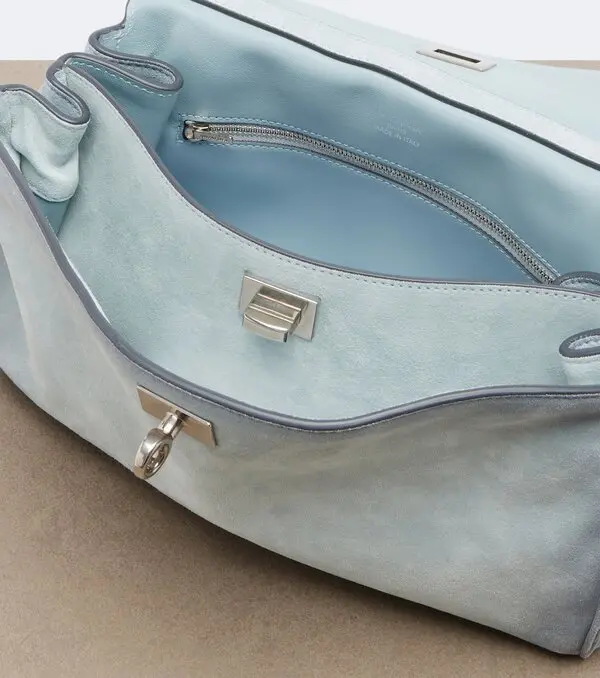 Balenciaga Rodeo Medium Suede Shoulder Bag - Blue