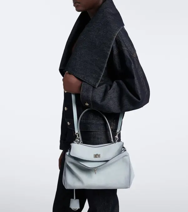 Balenciaga Rodeo Medium Suede Shoulder Bag - Blue