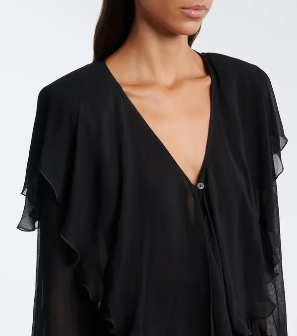 Blumarine Ruffled Crepe Blouse