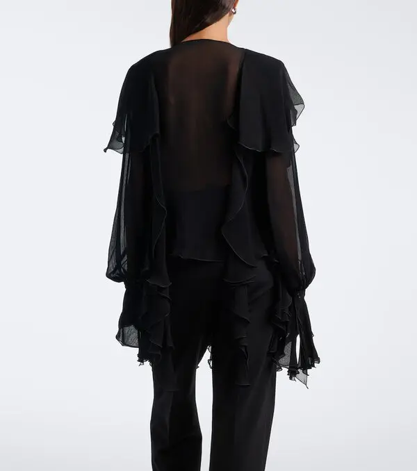 Blumarine Ruffled Crepe Blouse