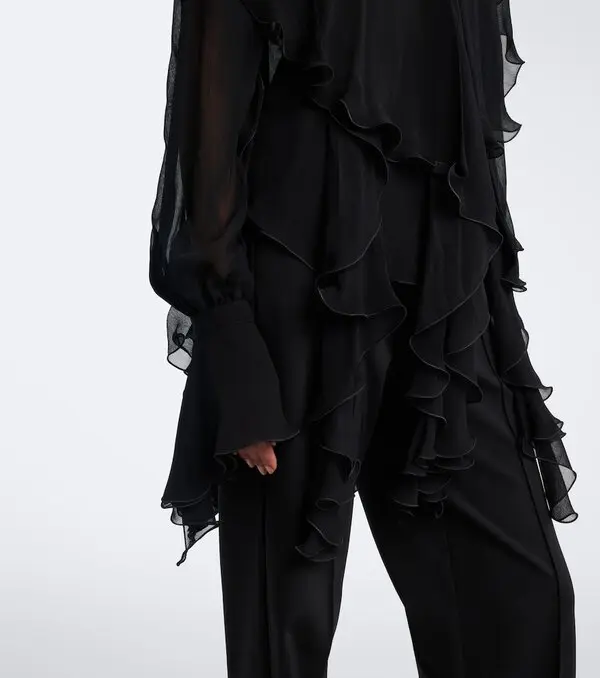 Blumarine Ruffled Crepe Blouse