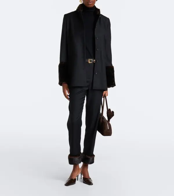 Loulou De Saison Haden Cropped Virgin Wool Slim Pants