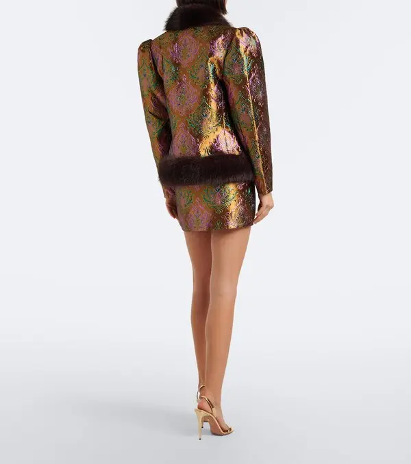 Retrofete Delphira Brocade Miniskirt