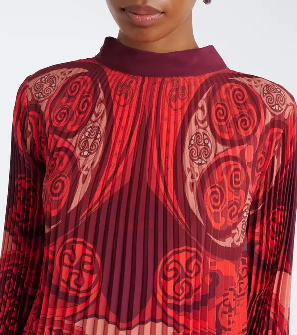 La DoubleJ Alchemy Pleated Tie-neck Minidress