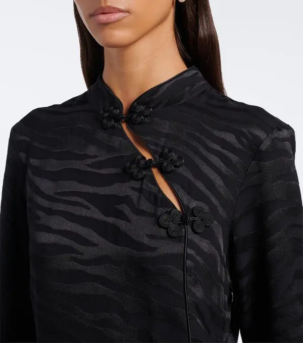 Rixo Brooklyn Satin Jacquard Minidress