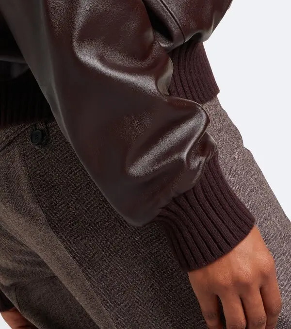 Victoria Beckham Leather Turtleneck Top