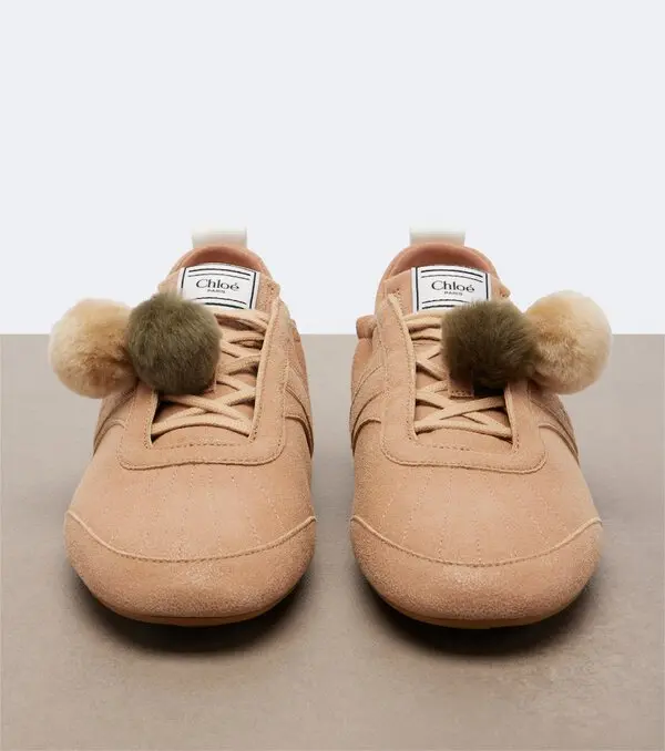 Chloé Kick Suede Sneakers - Brown
