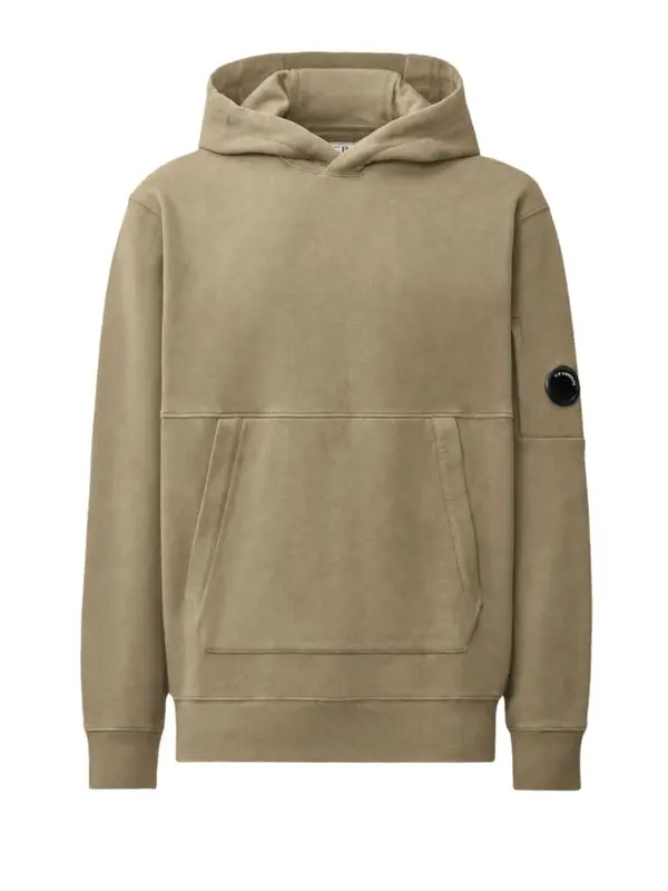 C.P. COMPANY C. P. Company C. P. Company Diagonal-raised Fleece Lens Hooded Sweatshir - Grey