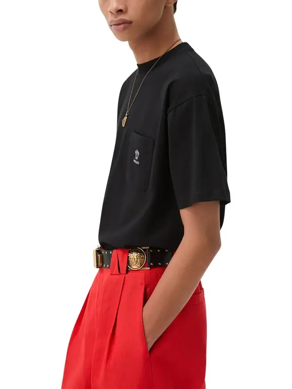 Versace Embroidered Cotton-jersey T-shirt