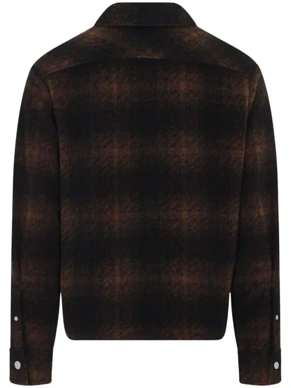 Moncler Check Jersey Zip-up Shirt
