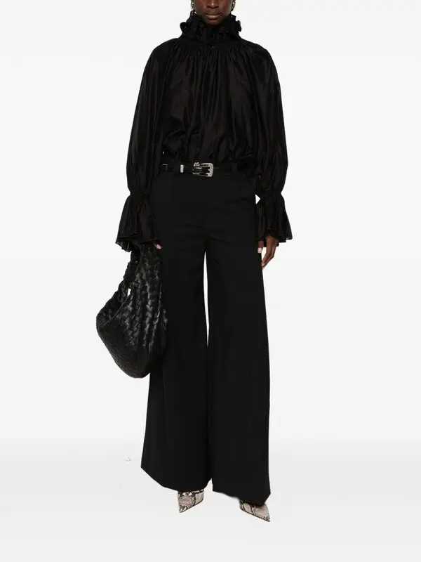 THE LATEST Wool Blend Flared Trousers