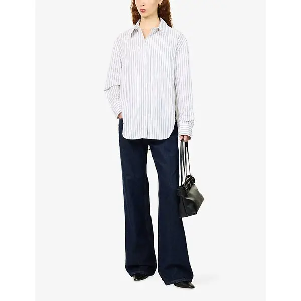 ANINE BING Scott Striped Cotton Shirt