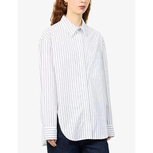ANINE BING Scott Striped Cotton Shirt