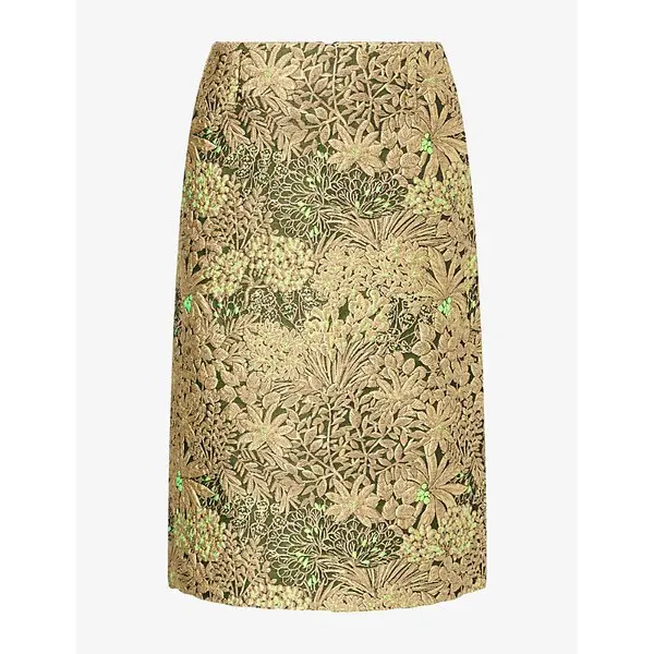 Dries Van Noten Sentista Jacquard Woven Midi Skirt