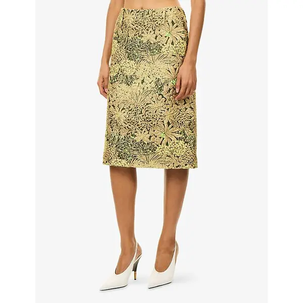 Dries Van Noten Sentista Jacquard Woven Midi Skirt
