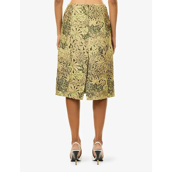 Dries Van Noten Sentista Jacquard Woven Midi Skirt