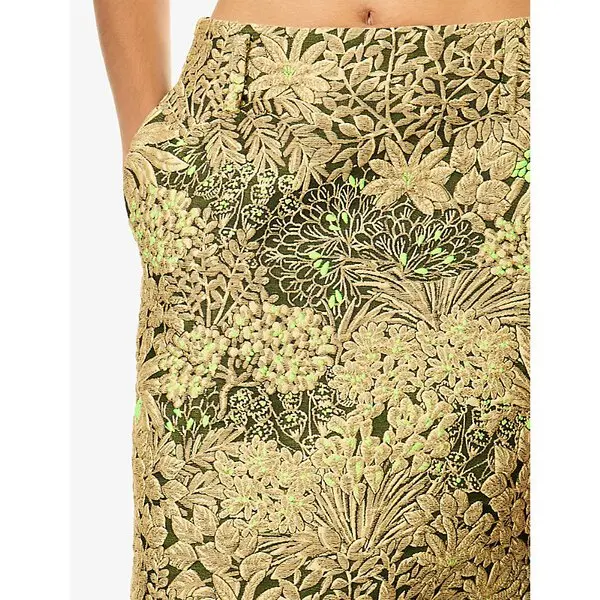 Dries Van Noten Sentista Jacquard Woven Midi Skirt