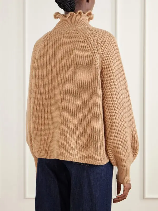 Max Mara Pontile Ribbed Wool And Cashmere-blend Turtleneck Sweater