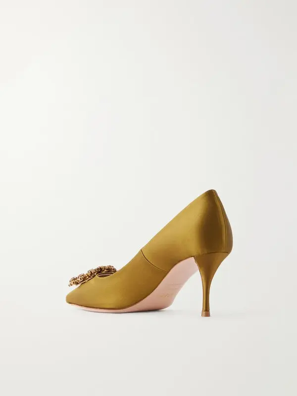 ROGER VIVIER Efflorescence 65 Embellished Satin Pumps