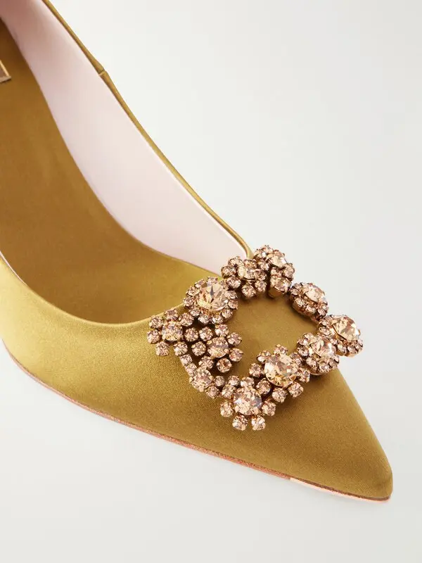 ROGER VIVIER Efflorescence 65 Embellished Satin Pumps