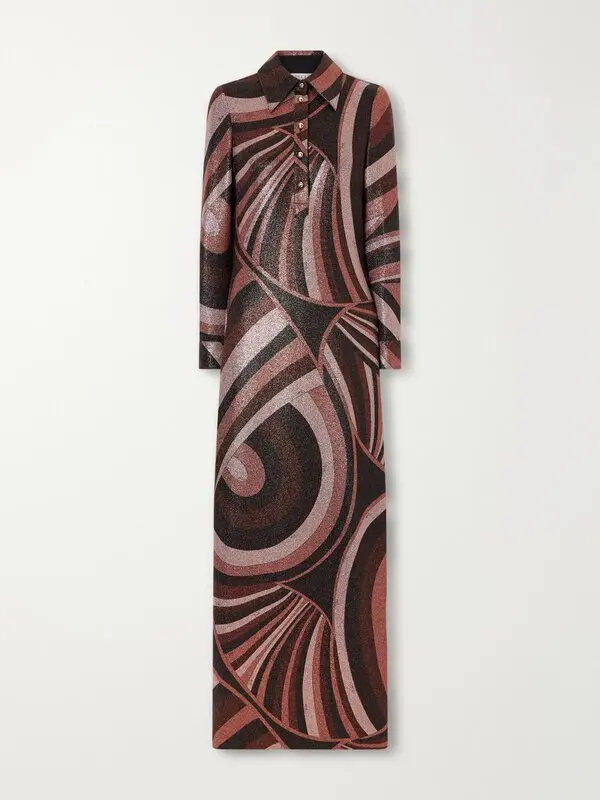 Emilio Pucci Printed Stretch-jersey Maxi Dress