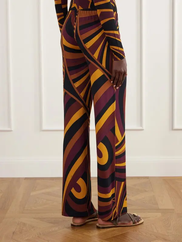 Emilio Pucci Printed Satin-jersey Wide-leg Pants - Multi