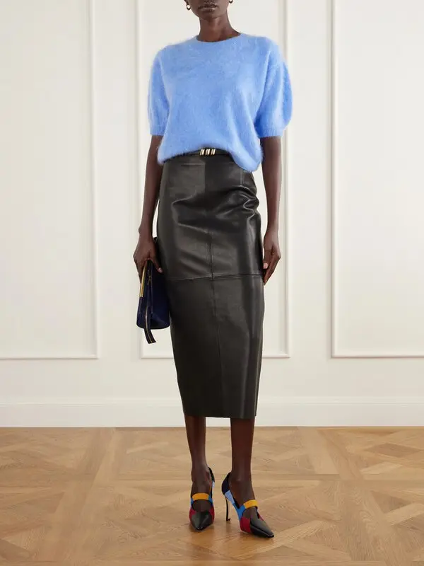 Manolo Blahnik Difusa 105 Suede And Leather Pumps