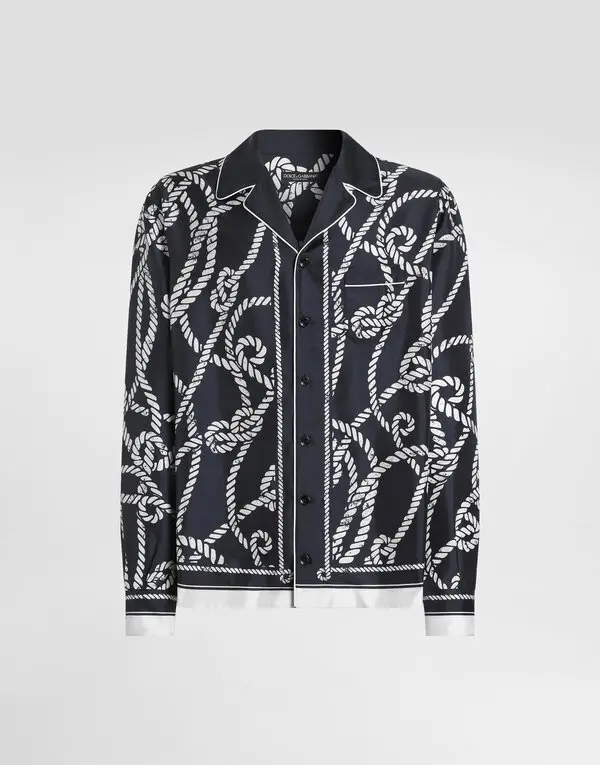 Dolce & Gabbana Marina-print Silk Twill Shirt Shirts - Multicolor