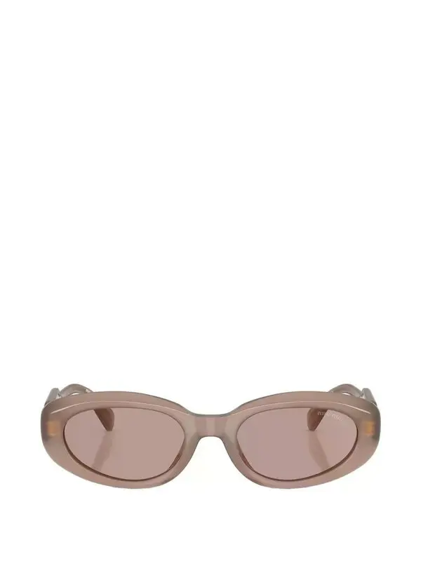Miu Miu Oval-frame Sunglasses - Neutrals