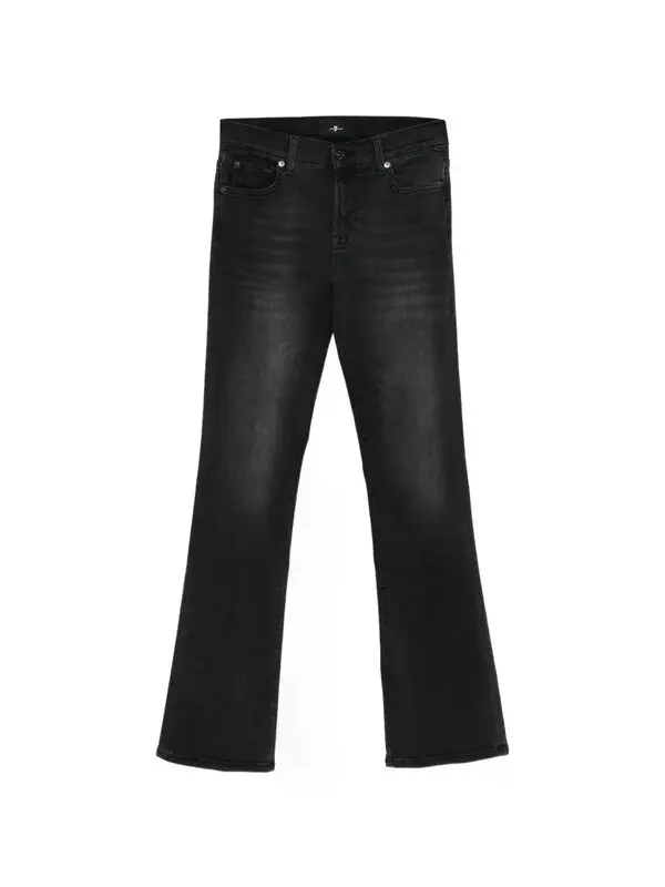 7 For All Mankind Faded Flared Jeans - Black