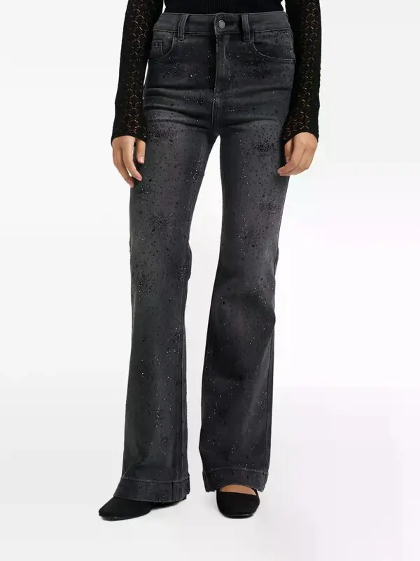 Liu Jo Rhinestone-embellished Flared Jeans - Grey