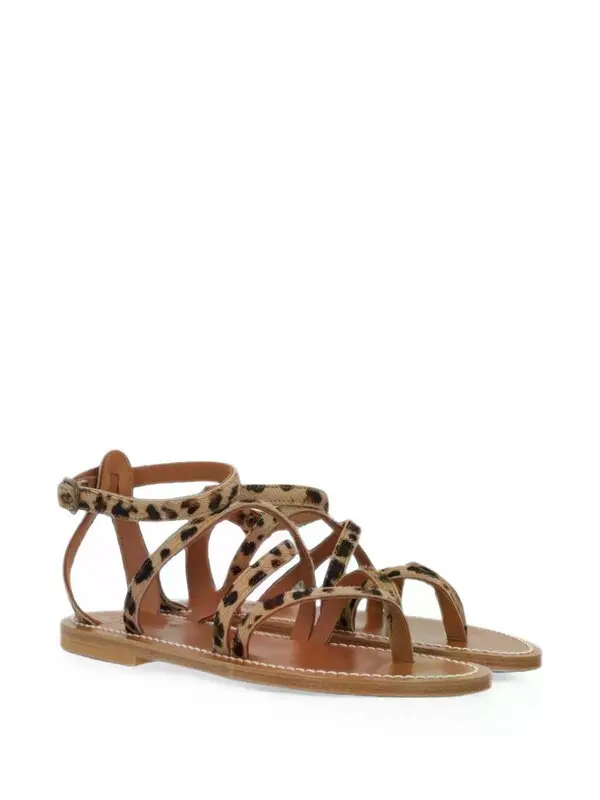 K.JACQUES Epicure Leopard-print Calf Hair Sandals - Neutrals
