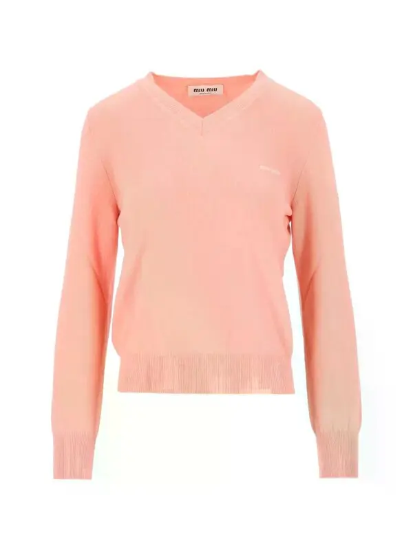 Miu Miu V-neck Wool Cardigan - Pink