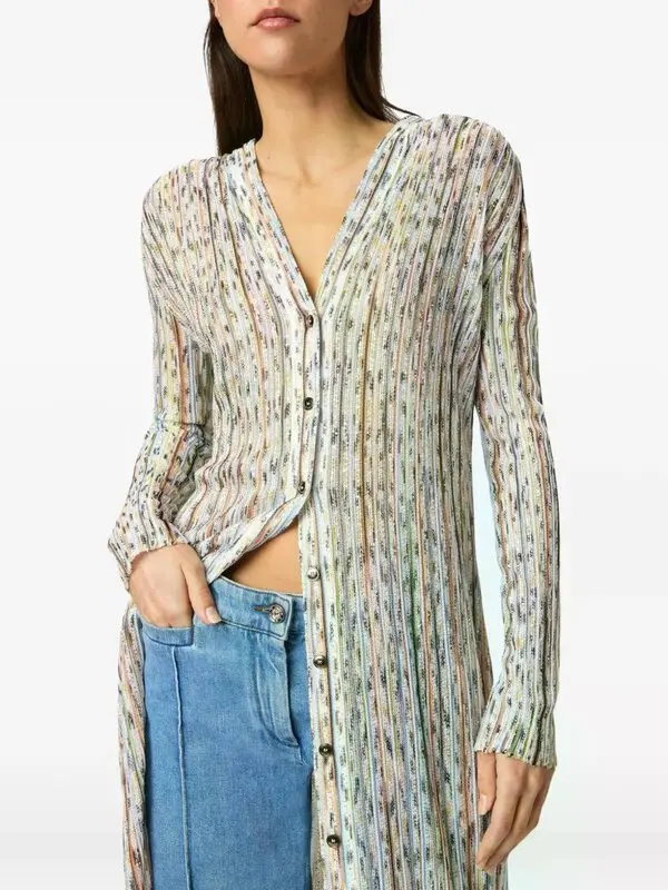 Missoni Cardigan In Ribbed Viscose Blend With Sequins