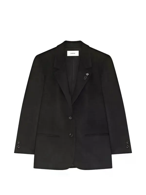 LARDINI Single-breasted Cashmere Blazer - Black