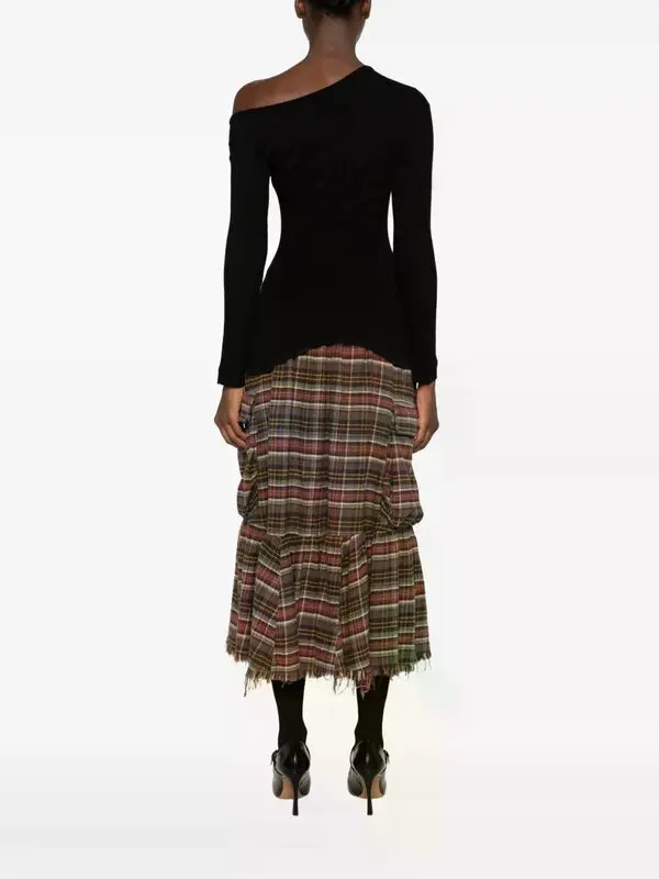 VIVIENNE WESTWOOD Orb-embroidered Asymmetric-neck Top