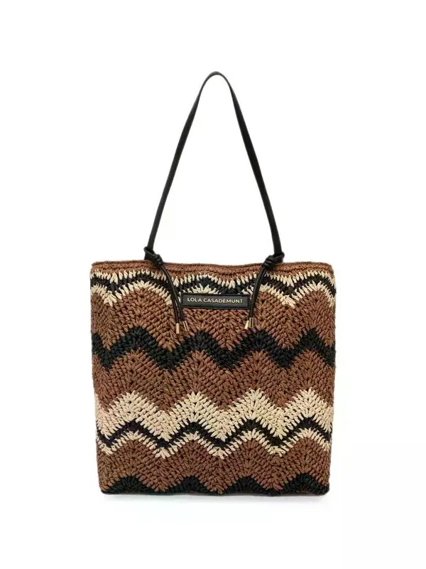 Lola Casademunt Chevron-knit Logo-patch Tote Bag