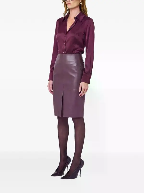 NICHOLAS Paloma Satin-finish Long-sleeve Shirt