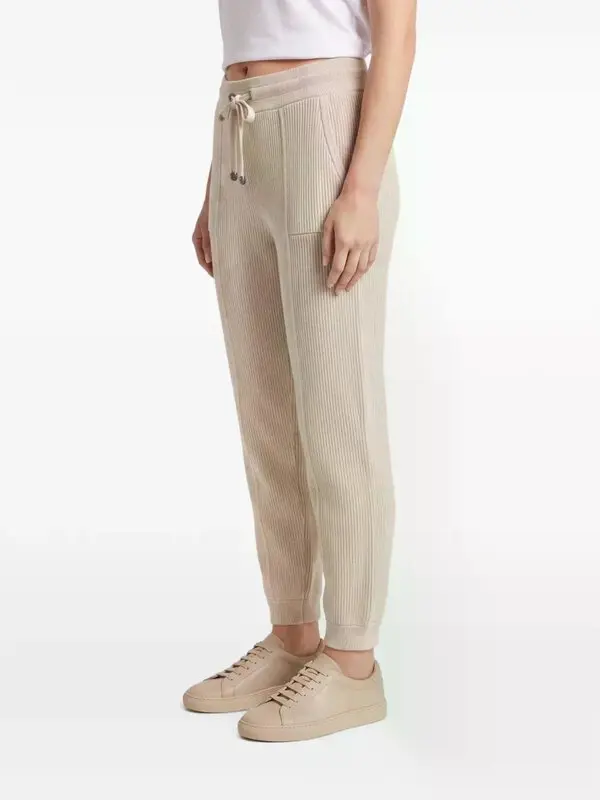 Brunello Cucinelli Ribbed-knit Drawstring Trousers